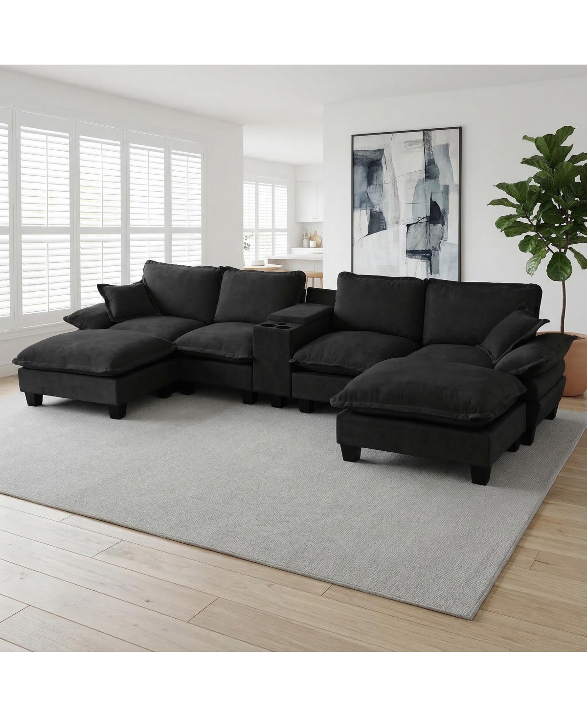 Click here for Streamdale Furniture Modular U-Shape Cloud Couch w... prices