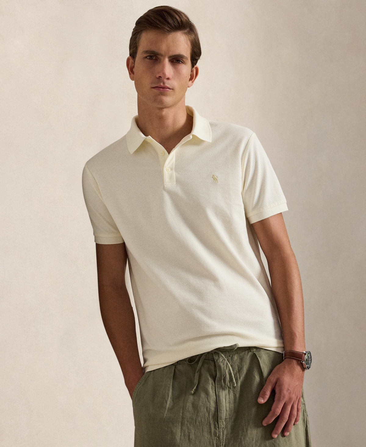 Click here for Polo Ralph Lauren Mens Slim-Fit Honeycomb Mesh Pol... prices