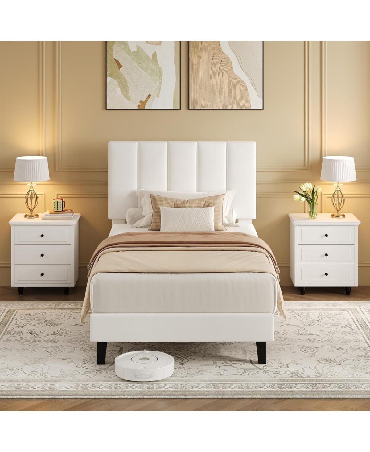 Click here for gaomon Bed Frame  Upholstered Platform Bed with Ad... prices