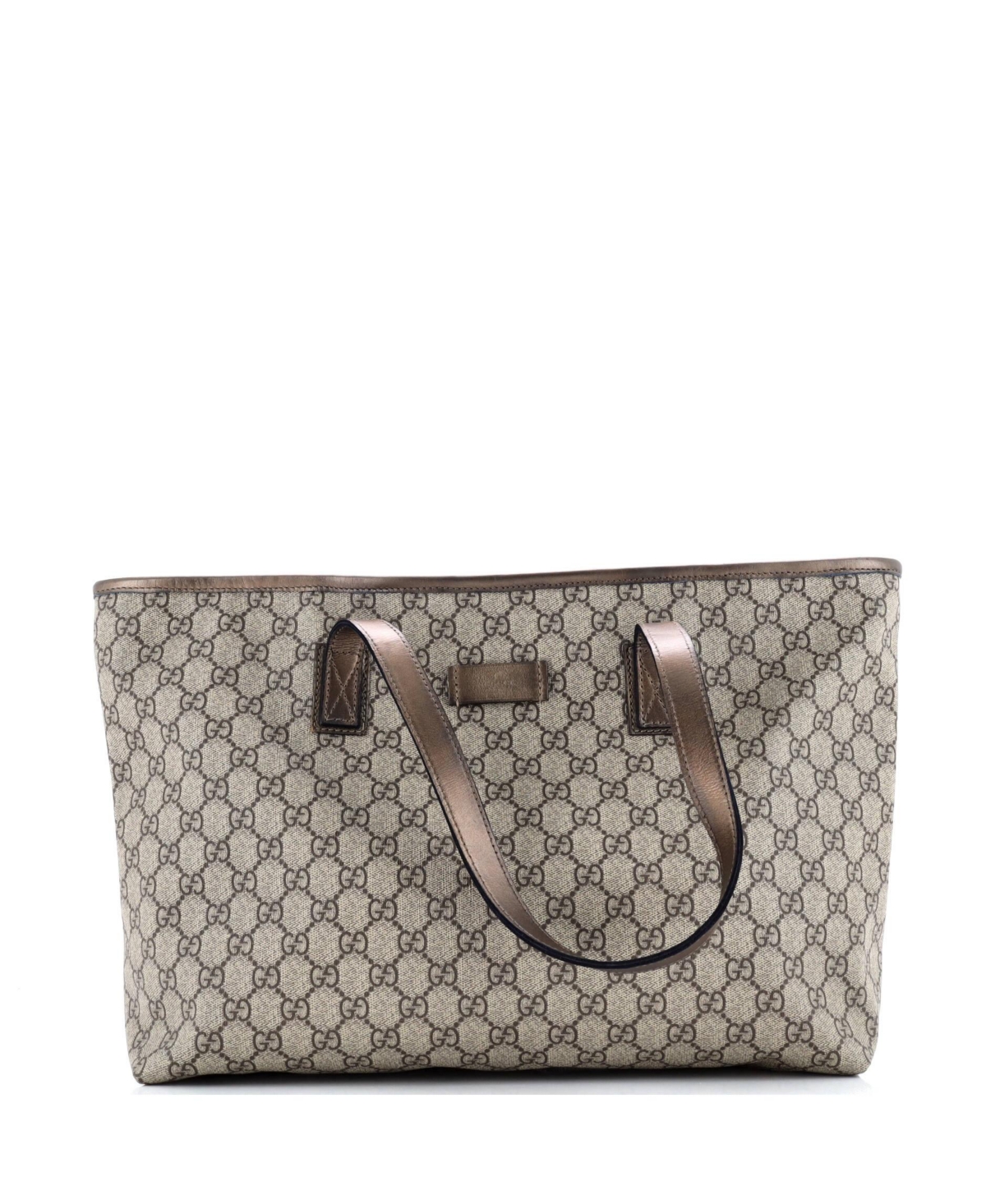 Click here for Pre-Owned Gucci Large Plus Tote Gg Coated Canvas w... prices