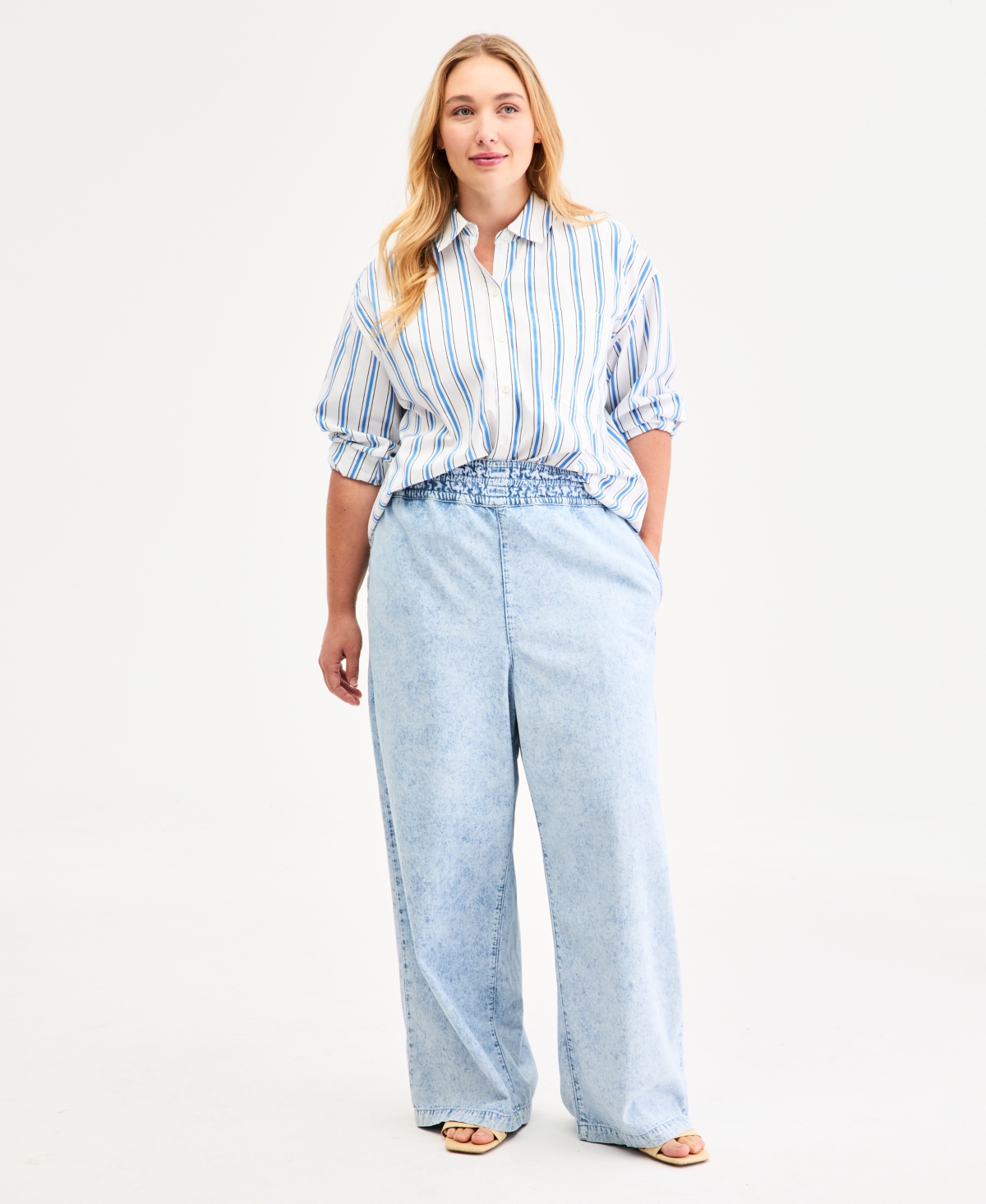 Click here for On 34th Trendy Plus Size High Rise Wide-Leg Pants... prices