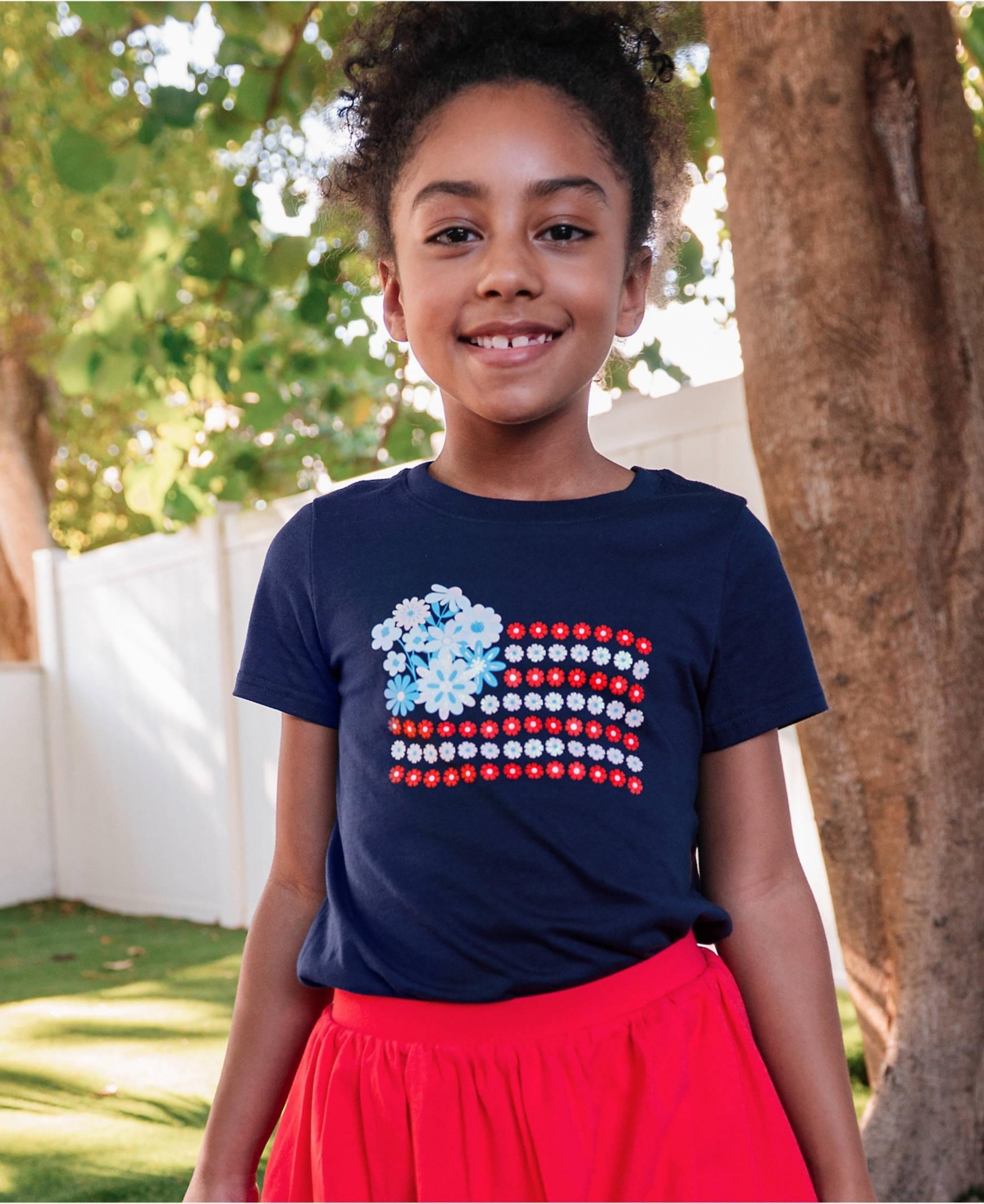 Click here for Lands End Girls Short Sleeve Graphic Tee - Floral... prices