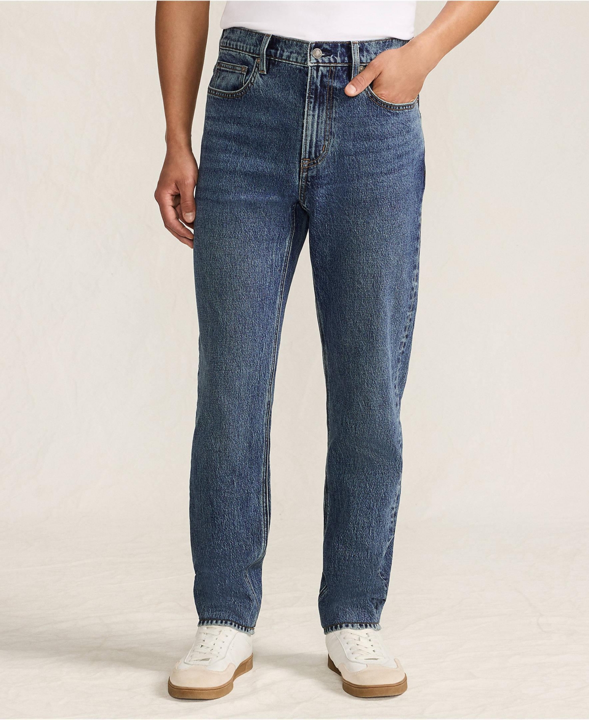 Click here for Lands End Mens Stretch Slim Fit Jean - Medium glac... prices