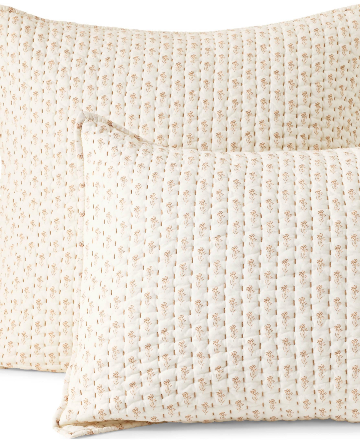 Click here for Lands End Printed Seed Stitch Sham - Rich camel fl... prices