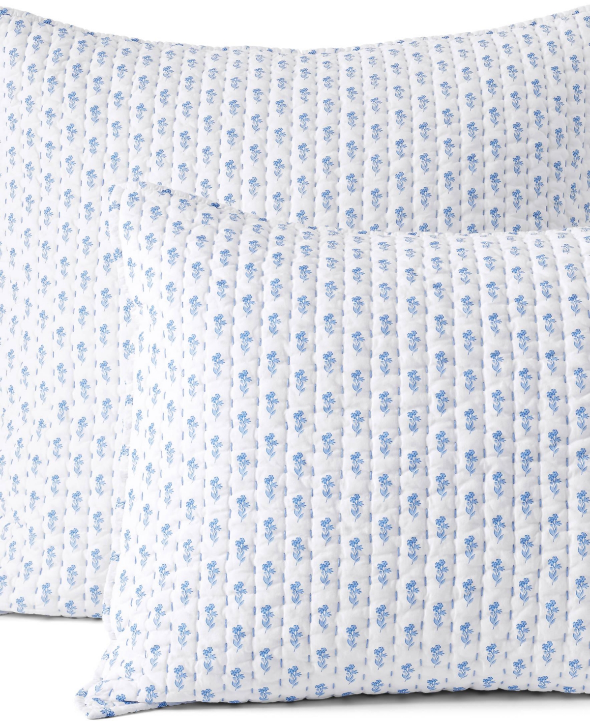 Click here for Lands End Printed Seed Stitch Sham - Clear blue fl... prices