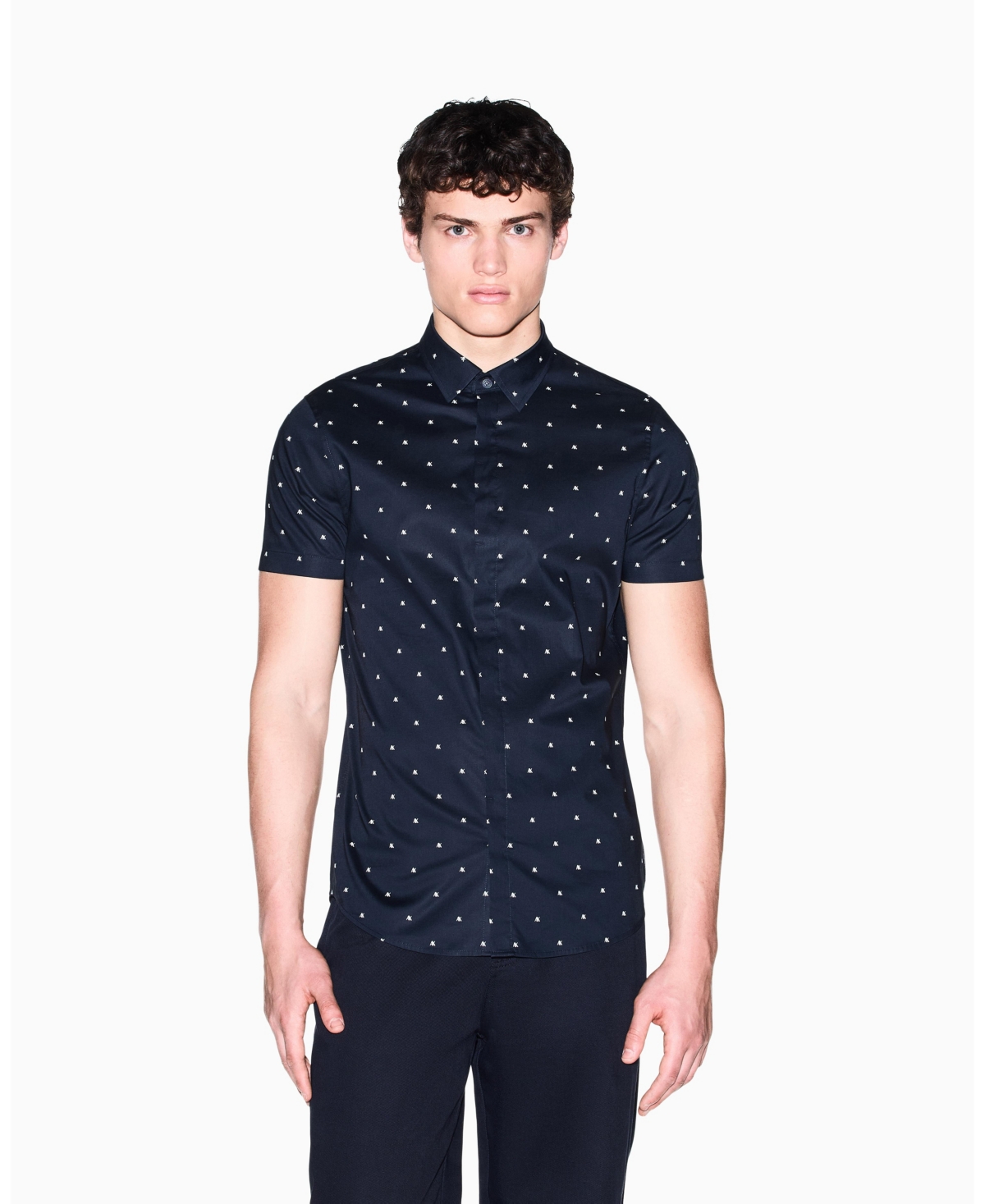 Click here for A|X Armani Exchange Mens Short Sleeve Poplin Allov... prices