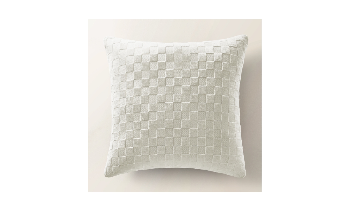 Click here for Z Gallerie Checker Velvet Pillow - White prices