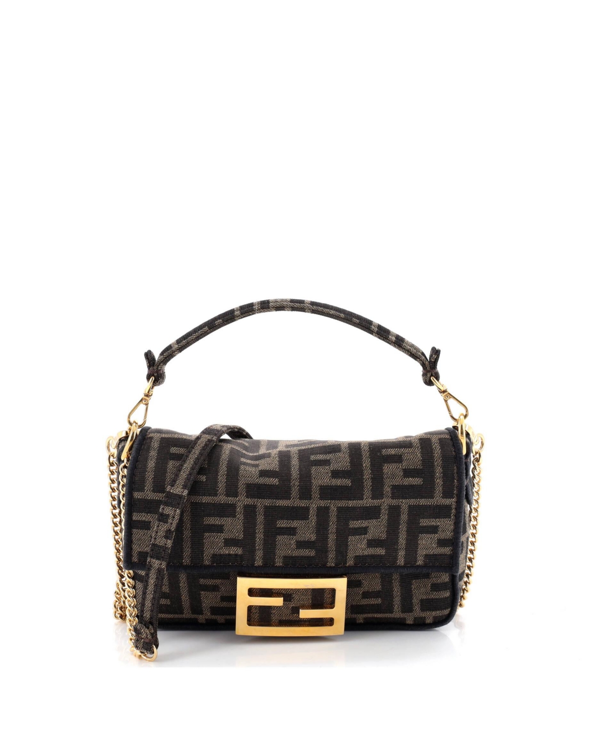 Click here for Pre-Owned Fendi Mini Baguette Nm Bag Zucca Canvas... prices