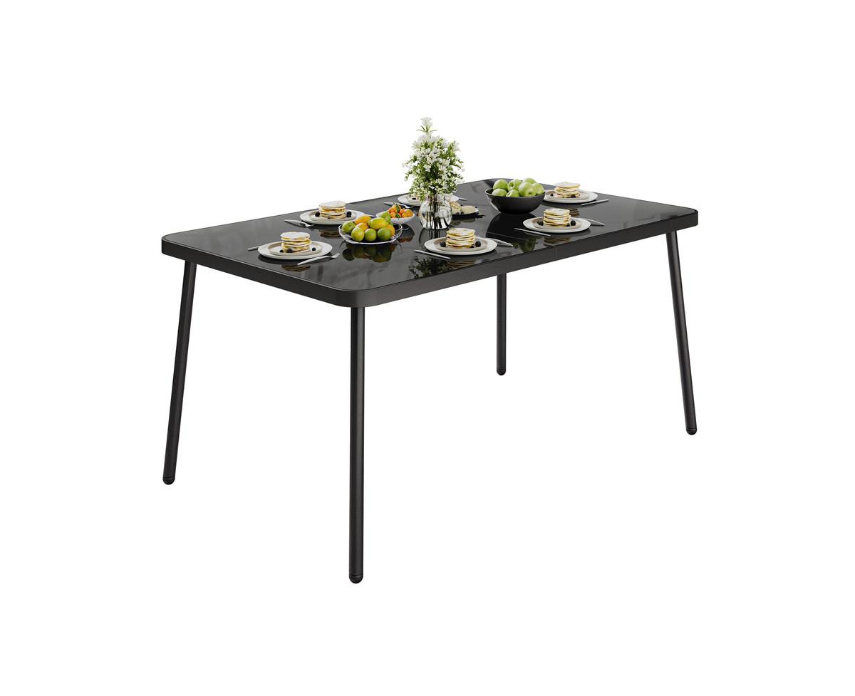 Click here for gaomon 4-6 Person Tempered Glass Patio Dining Tabl... prices