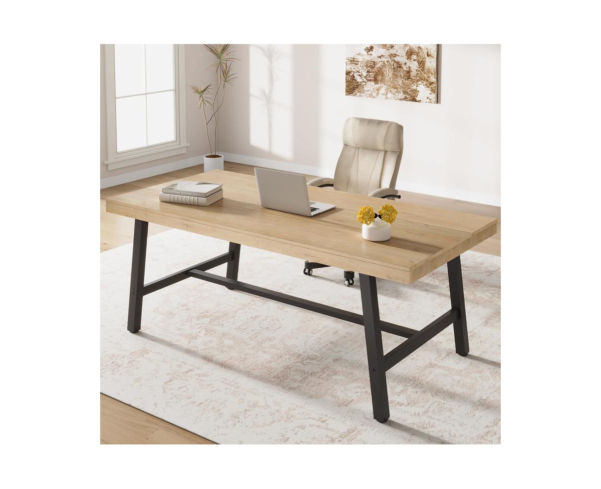 Click here for gaomon 6-8 Person Industrial Rectangular Wooden Di... prices