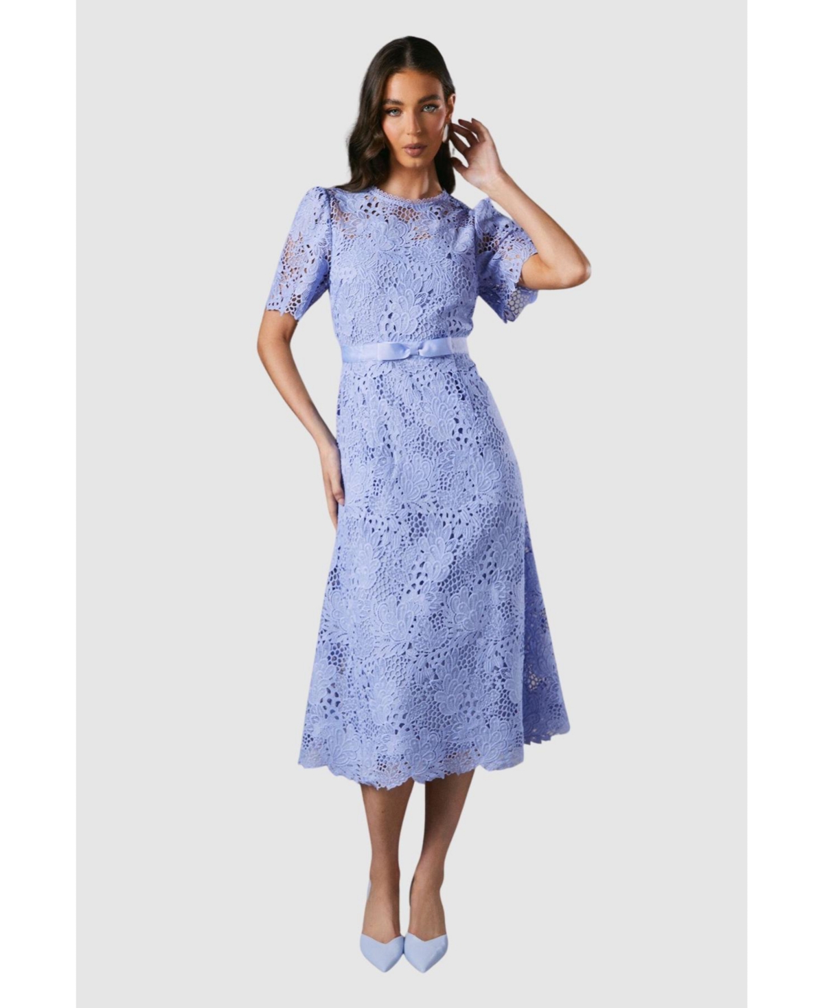 Click here for Coast Womens Lace Midi Dress With Bow Belt - Laven... prices