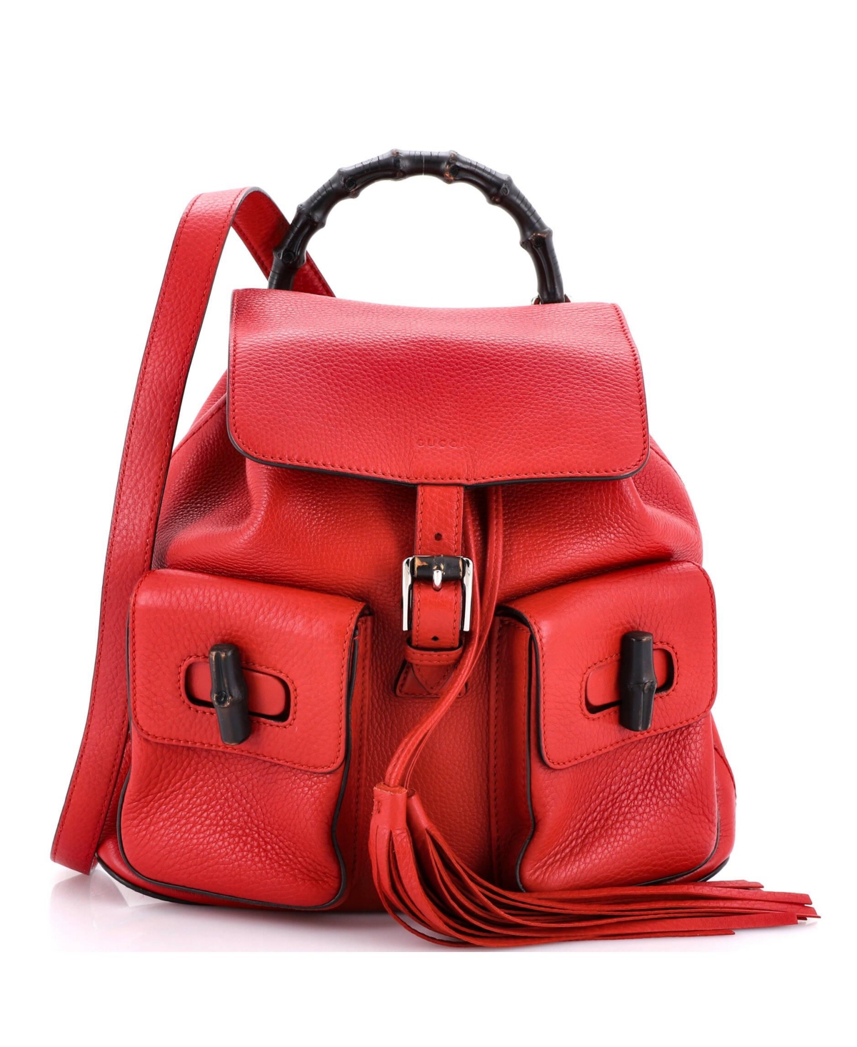Click here for Pre-Owned Gucci Medium Bamboo Tassel Backpack Leat... prices