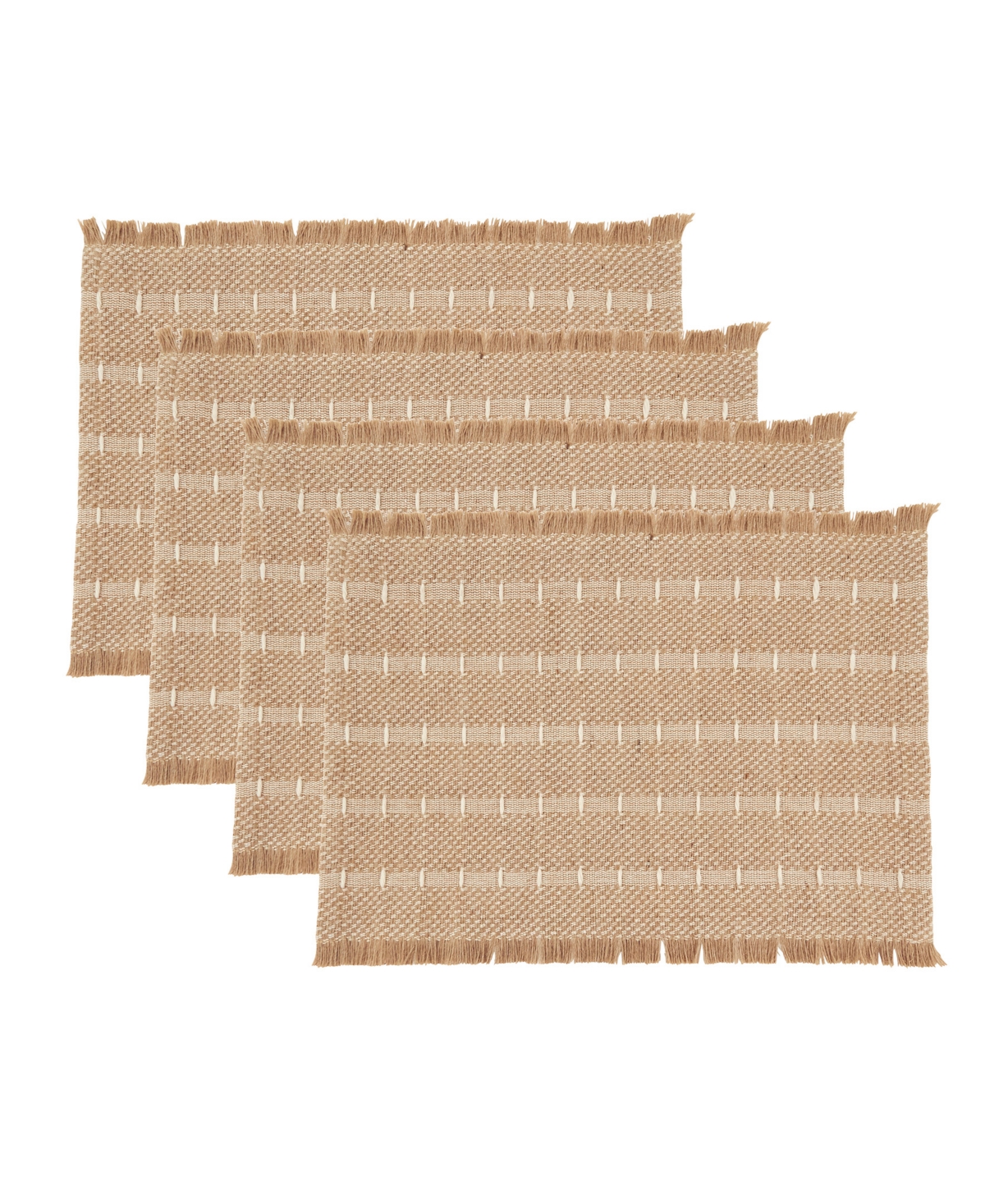 Click here for Saro Lifestyle Stripe Textured Jute and Wool Place... prices