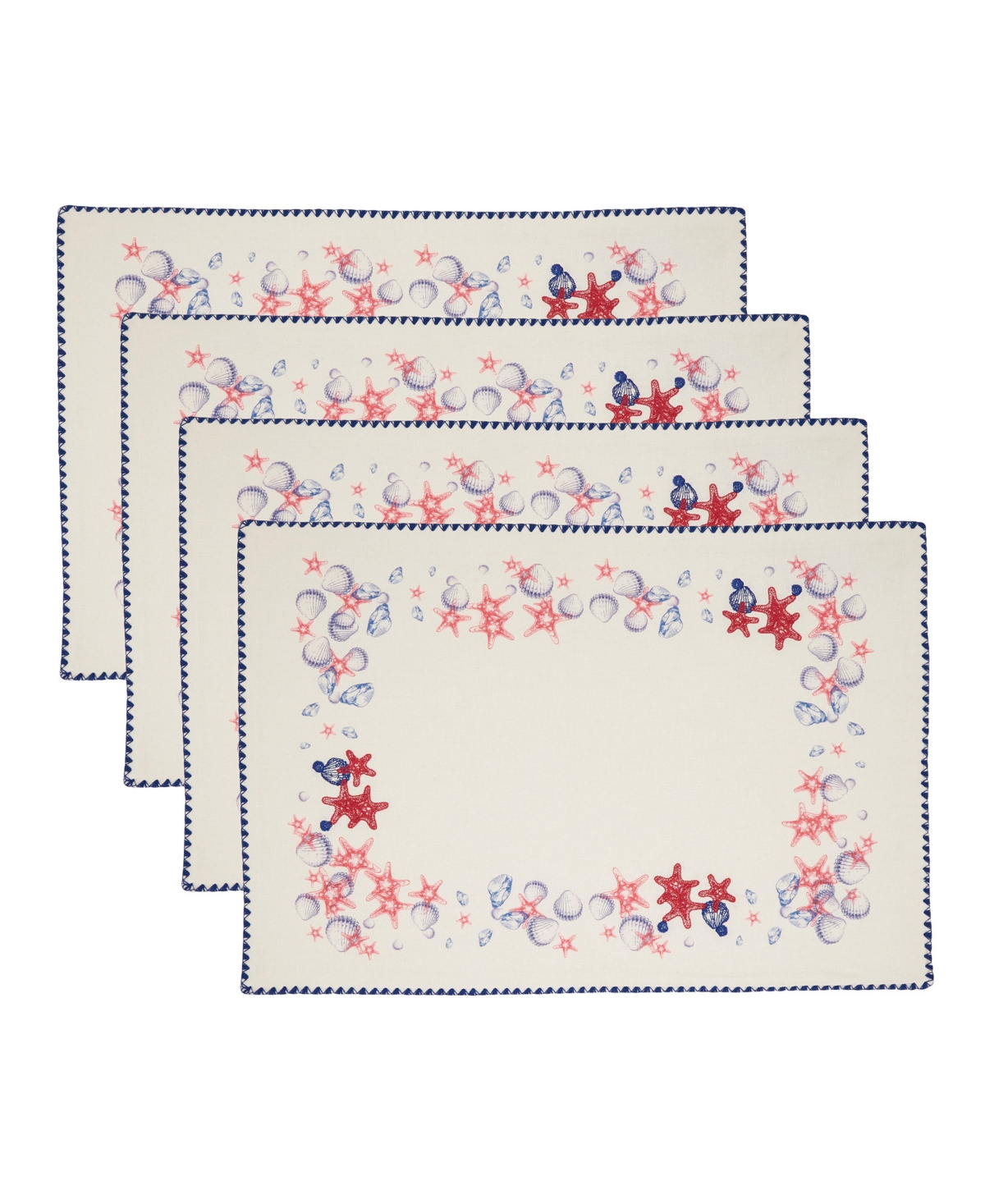 Click here for Saro Lifestyle Coastal Starfish and Shell Cotton P... prices