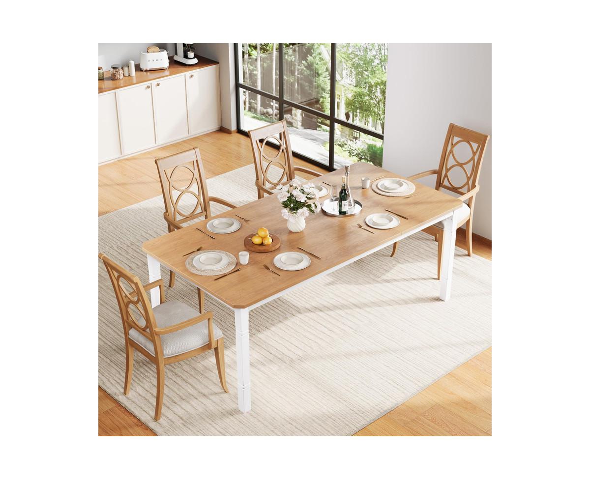 Click here for gaomon Industrial 6-8 Person Dining Table with Met... prices