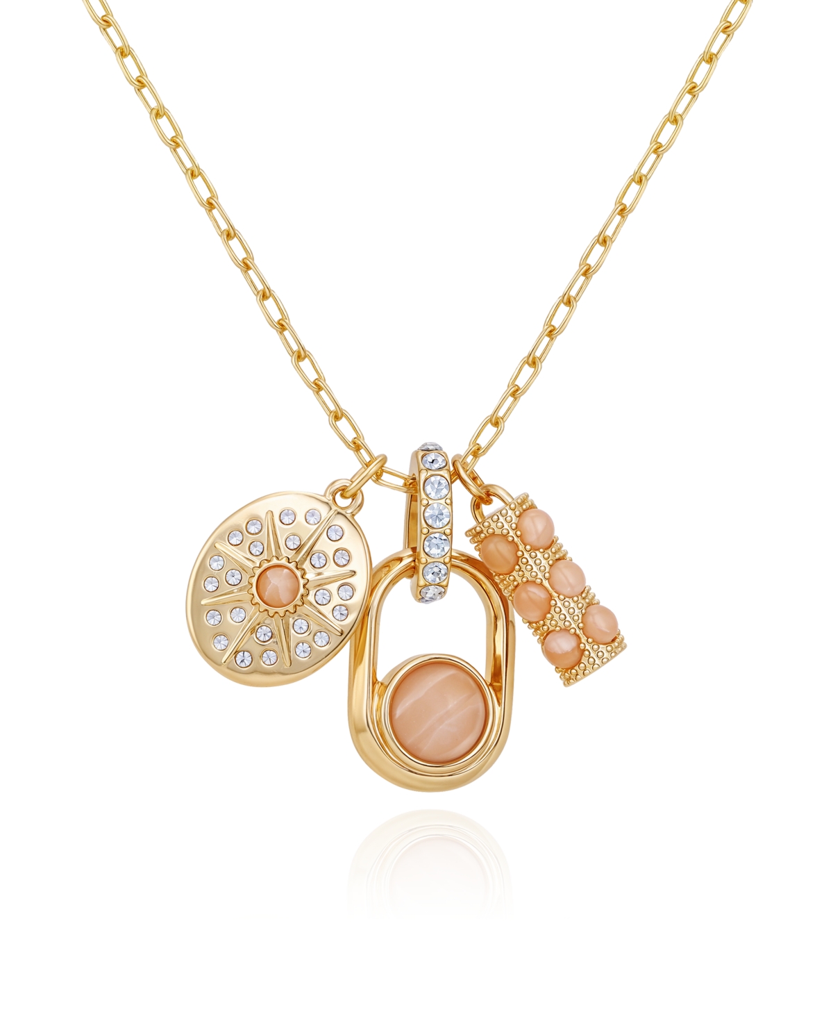Click here for Guess Rose Quartz Gold-Tone Charm Necklace - Gold prices