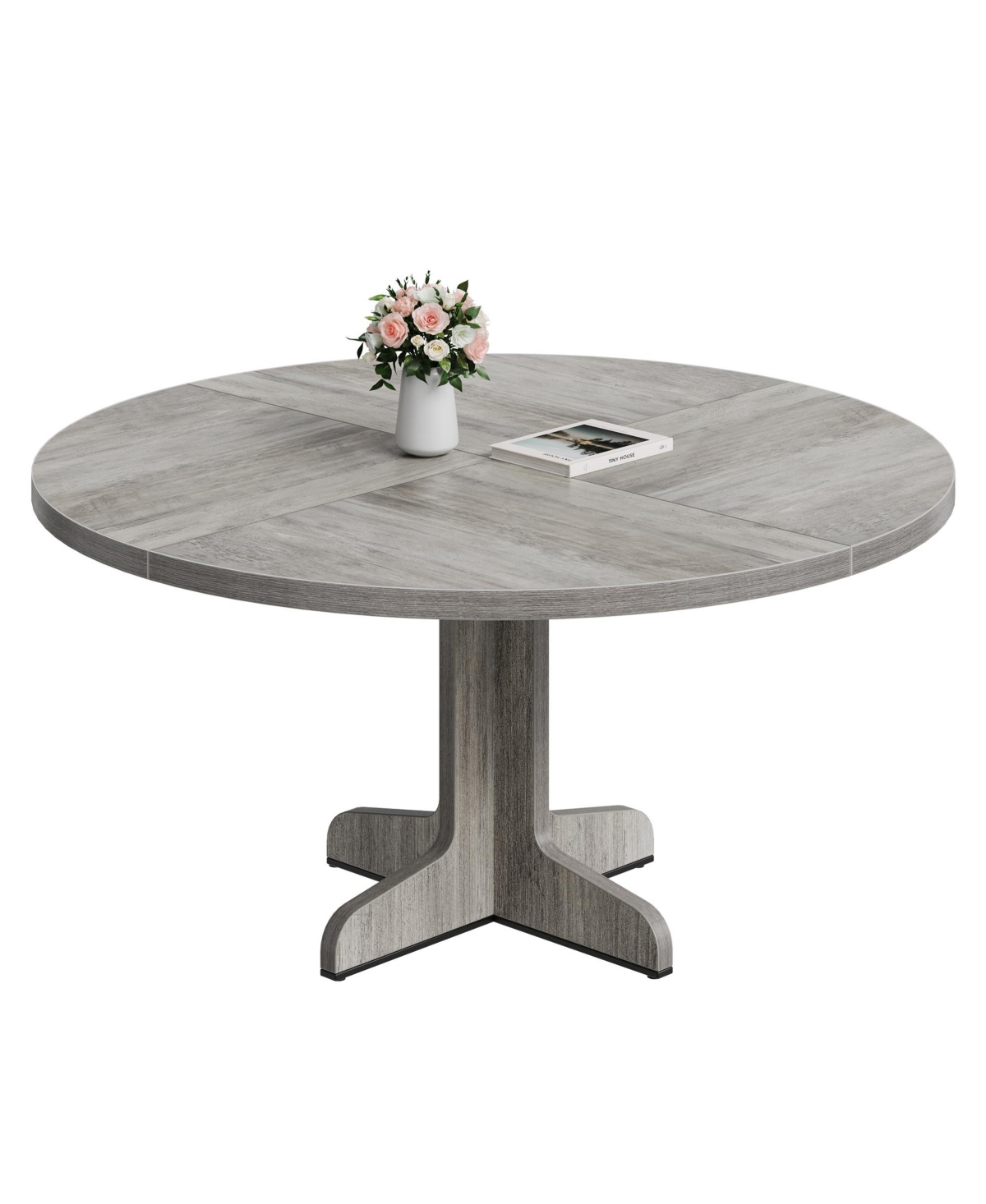 Click here for gaomon 4-Person Round Wooden Pedestal Dining Table... prices