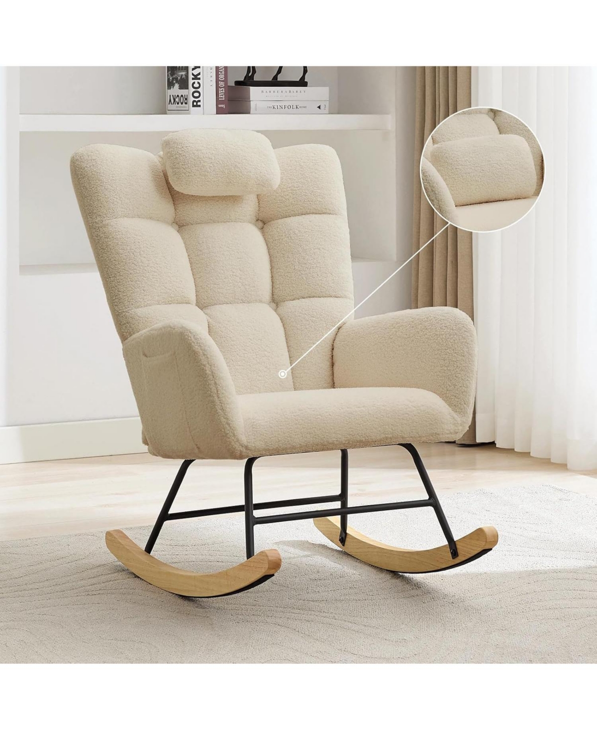 Click here for gaomon Nursery Rocking Chair Teddy Upholstered Gli... prices