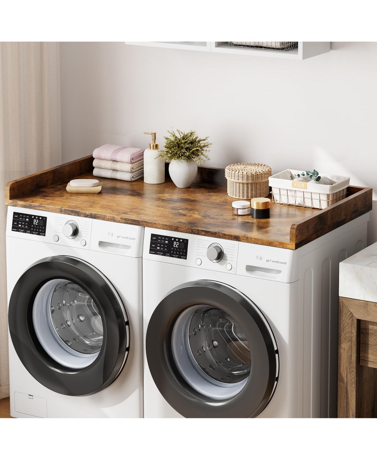 Click here for Homfan Washer Dryer Countertop  Wooden Laundry Cou... prices