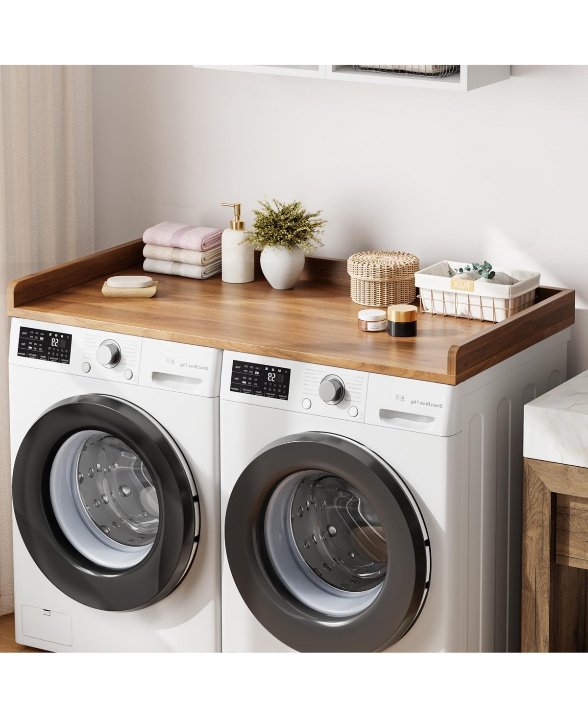 Click here for Homfan Washer Dryer Countertop  Wooden Laundry Cou... prices