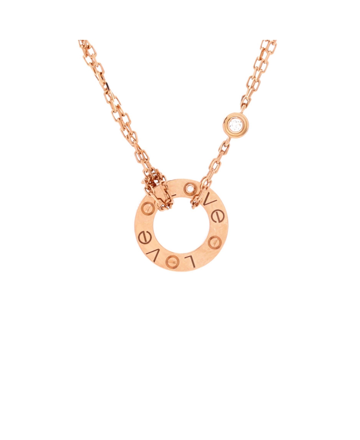 Click here for Pre-Owned Cartier 2 Diamonds Love Pendant Necklace... prices
