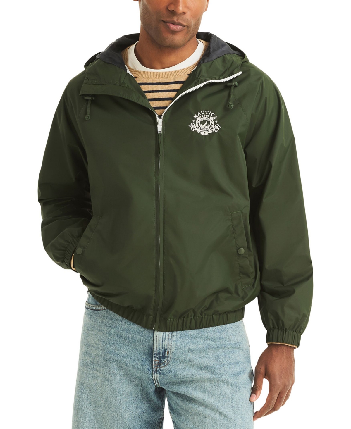 Click here for Nautica Mens Crest Logo Nylon Jacket - Ocengreny prices