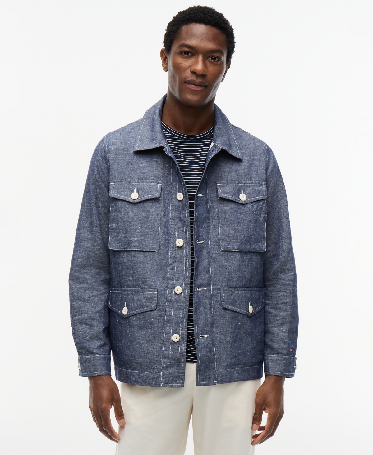 Click here for Tommy Hilfiger Mens Regular-Fit Chambray Field Jac... prices