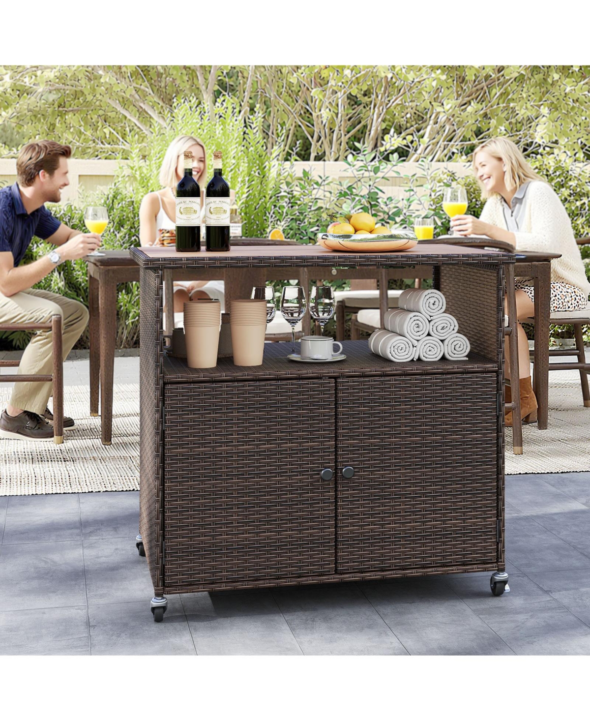 Click here for sumyeg Outdoor Storage Cabinet with Acacia Wood To... prices