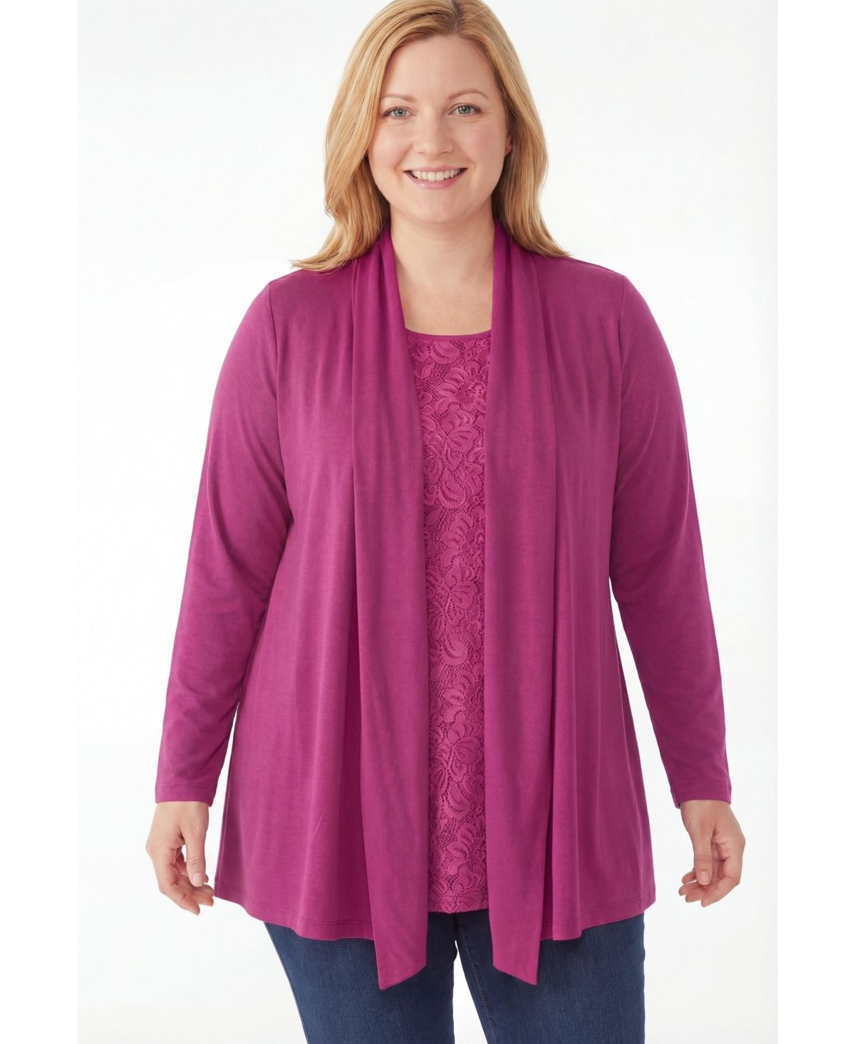Click here for Woman Within Plus Size Within 2-Fer Cardigan & Att... prices