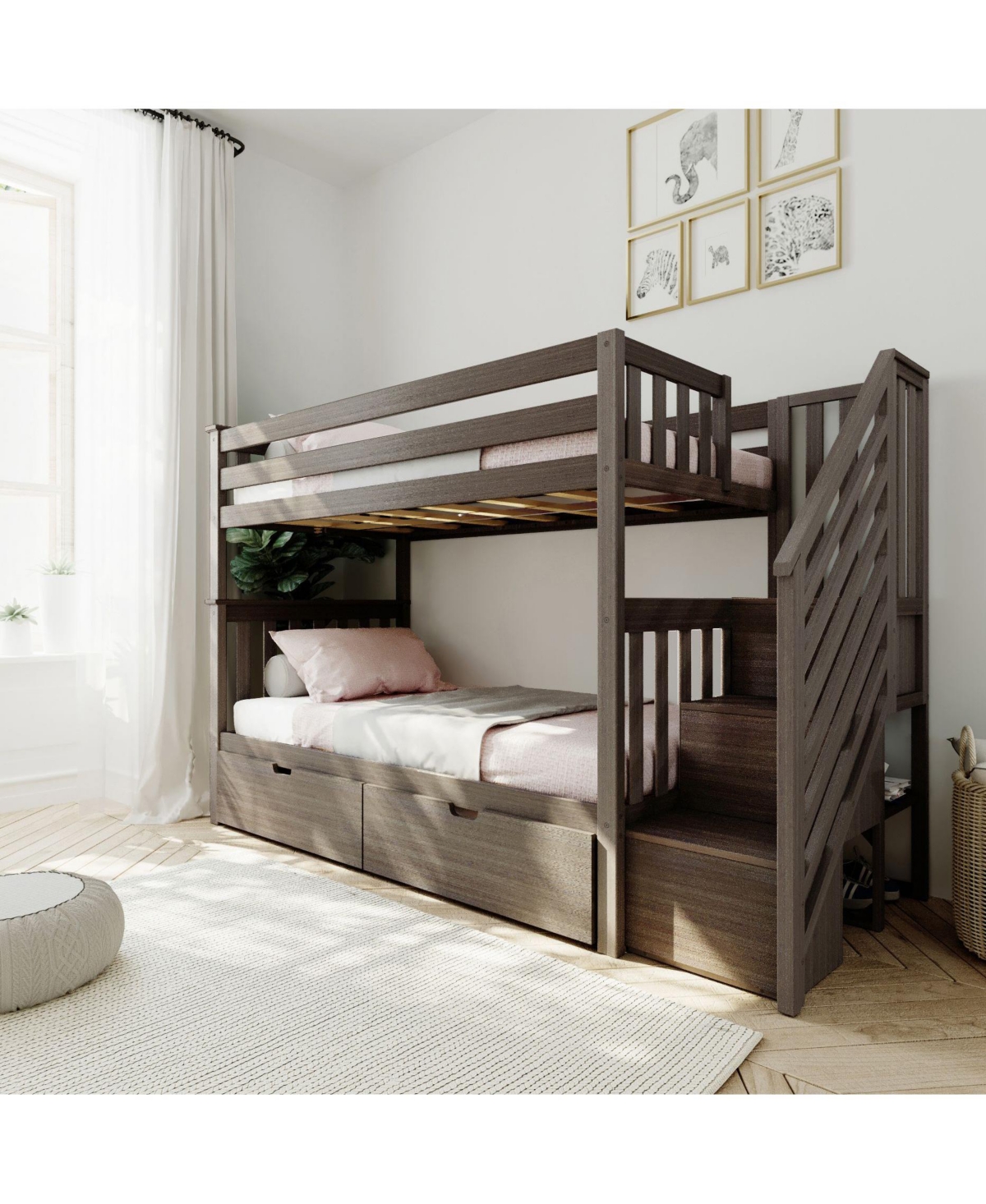 Click here for Max and Lily Twin over Twin Staircase Bunk Bed wit... prices