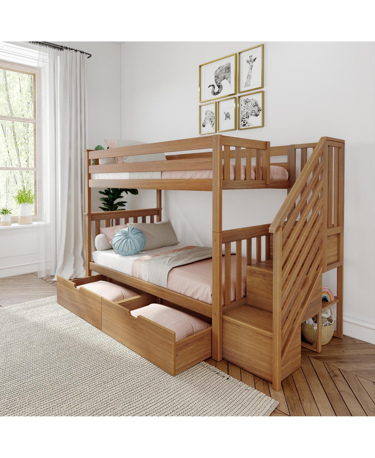 Click here for Max and Lily Twin over Twin Staircase Bunk Bed wit... prices