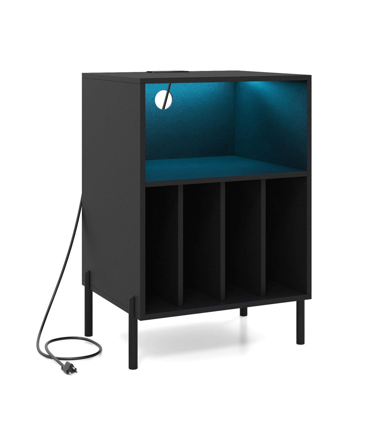 Click here for Sugift Record Player Stand with Led Light and Char... prices