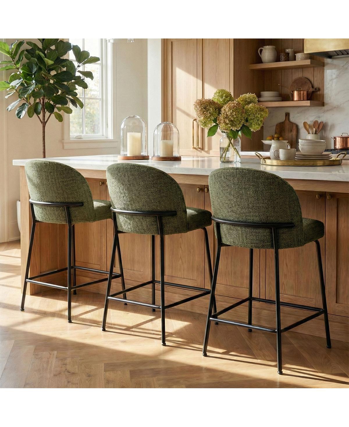 Click here for Maison Boucle Set of 3 Counter Stools  26-Inch Sea... prices
