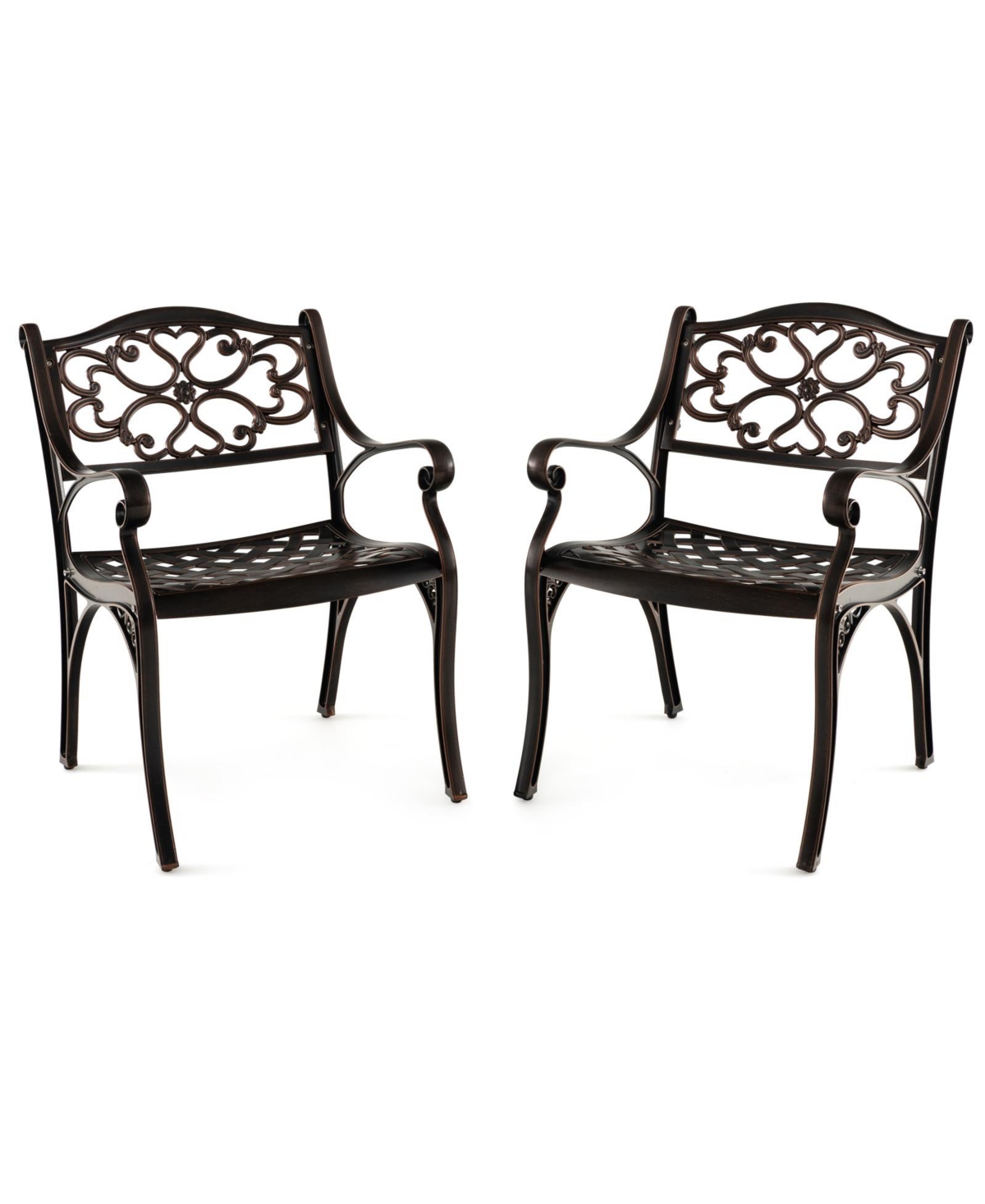 Click here for Gouun Set of 2 Cast Aluminum Outdoor Dining Chairs... prices