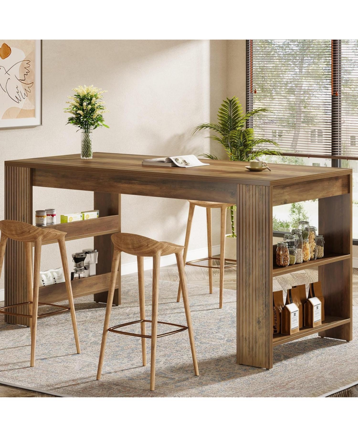 Click here for Tribesigns 63 Inch Counter Height Bar Table with S... prices