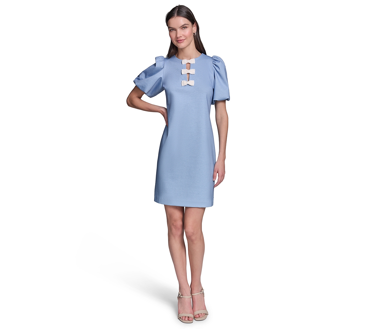 Click here for Karl Lagerfeld Paris Womens Puff Sleeve Melange St... prices