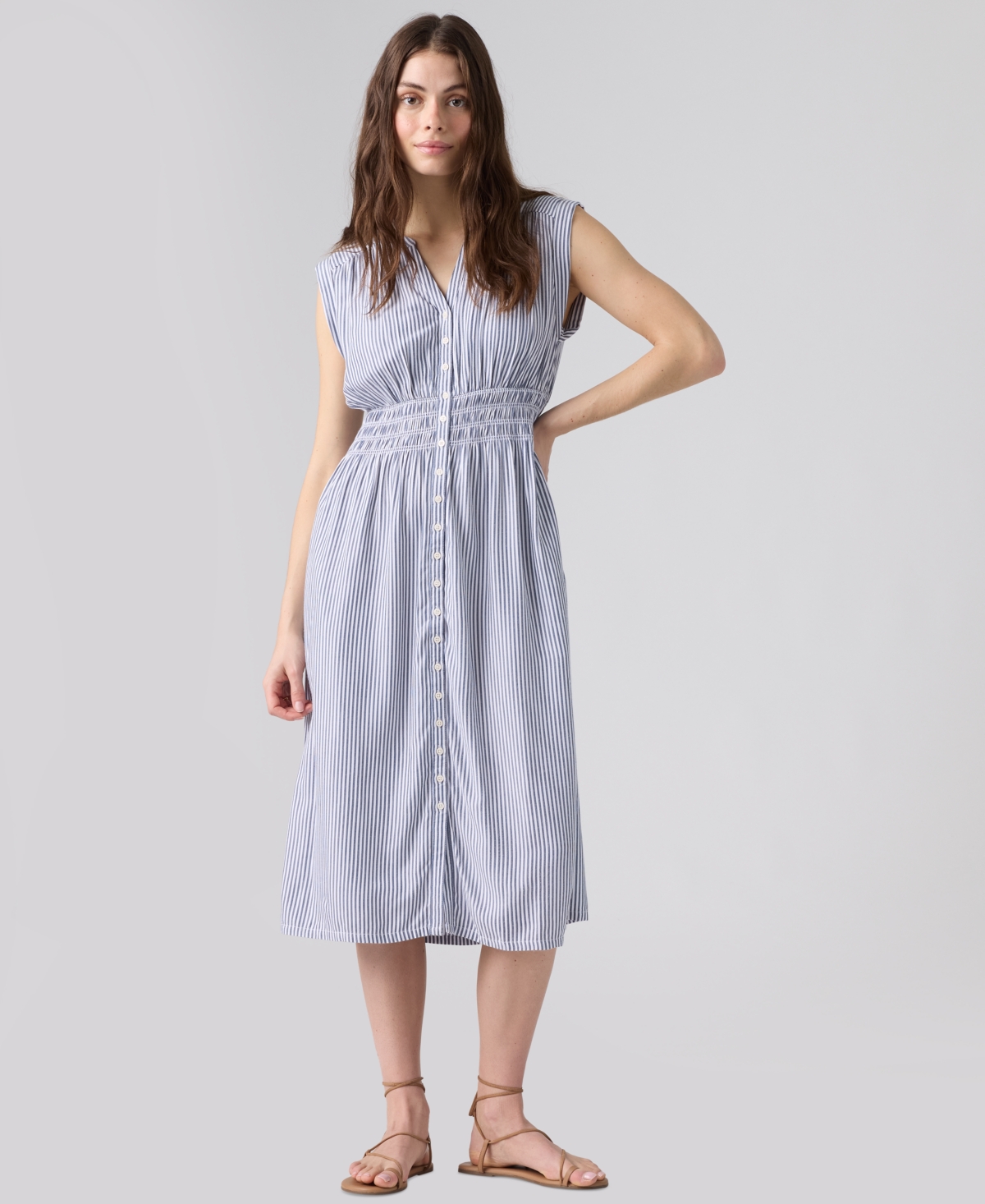 Click here for Levis Womens Beatrice Button-Front Midi Dress - Ha... prices