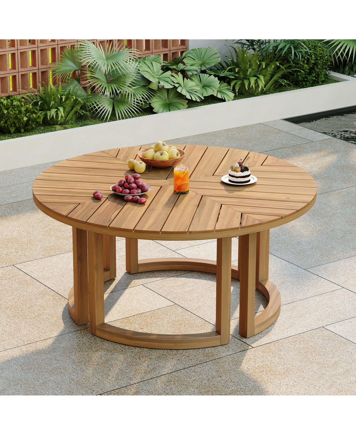 Click here for Rainsken 59 Round Outdoor Dining Table  Acacia Woo... prices