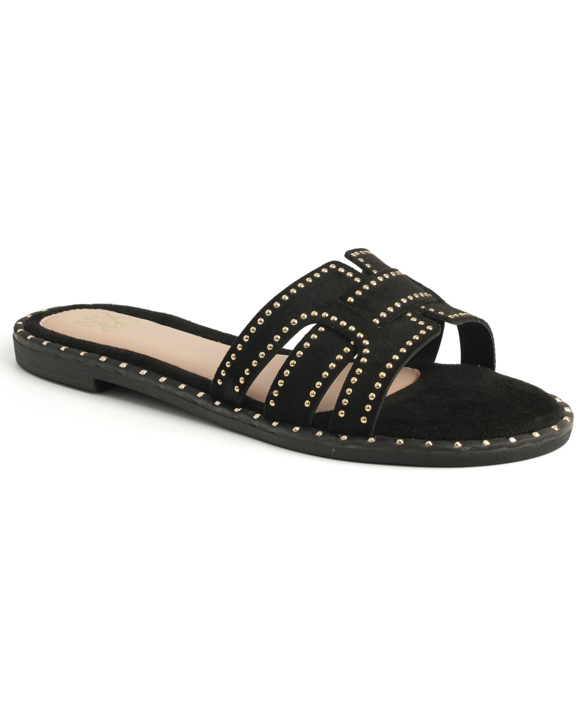 Click here for New York & Company Womens Zora Slides Sandals - Bl... prices