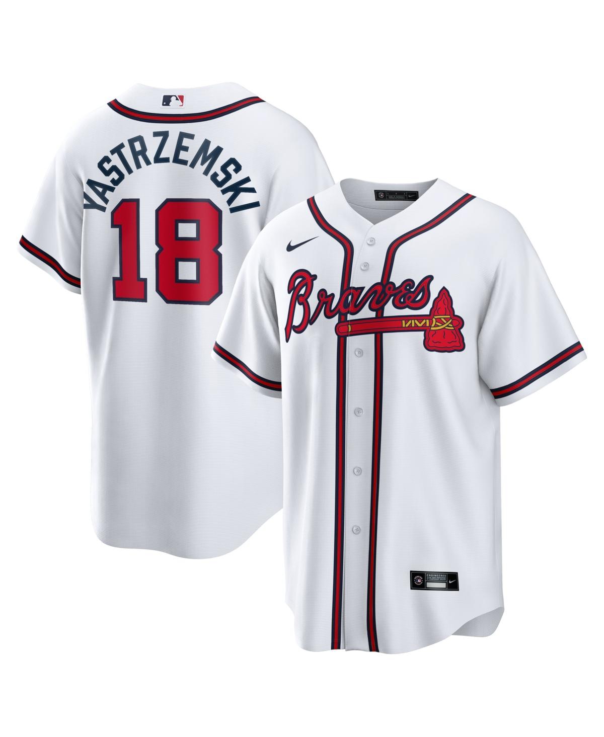 Click here for Nike Mens Mike Yastrzemski White Atlanta Braves Re... prices