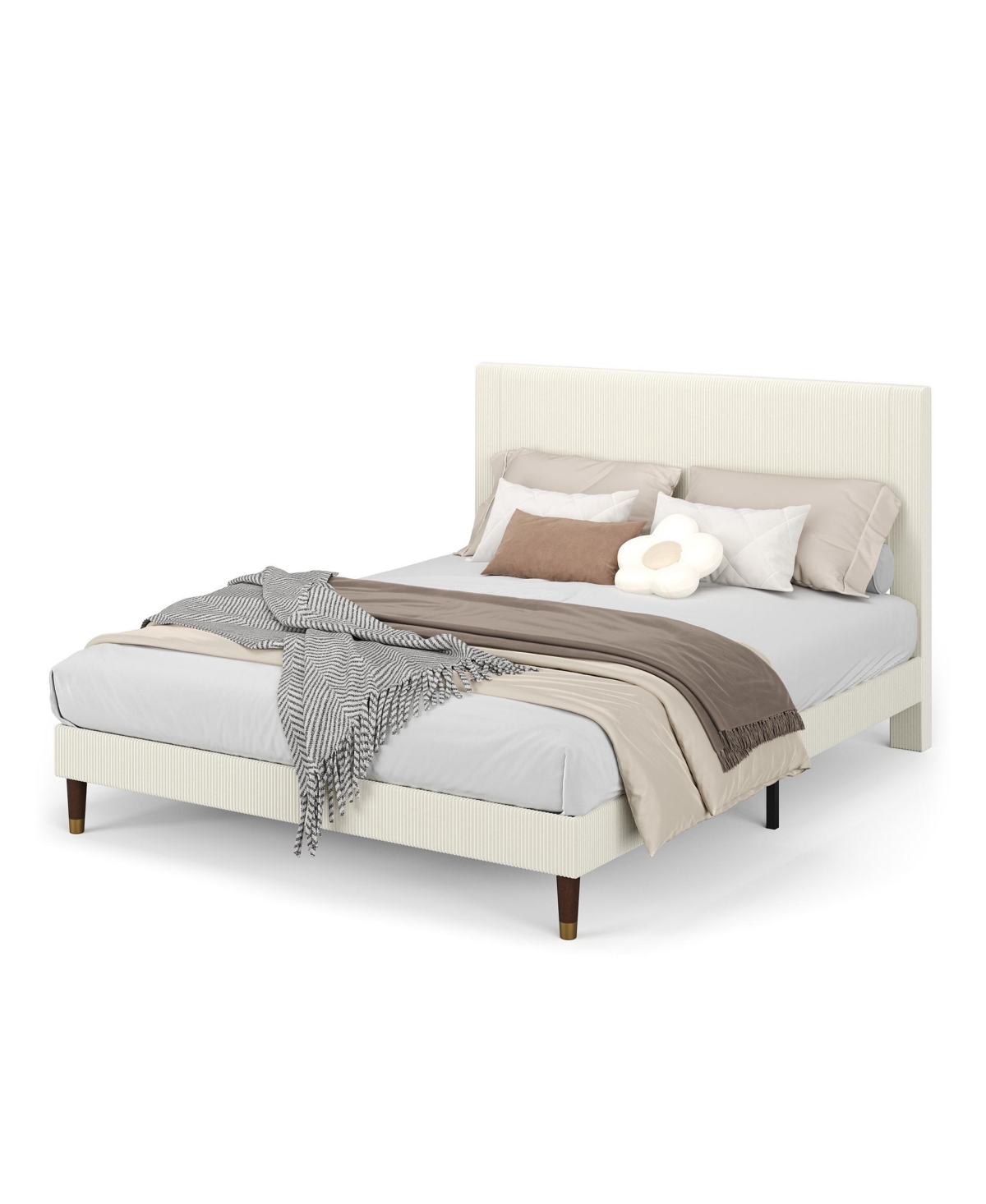 Click here for Homfan upholstered platform bed with headboard  mo... prices