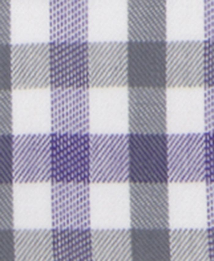 Tommy Hilfiger Men's Classic-Fit Non-Iron Purple Check Dress Shirt - Macy's