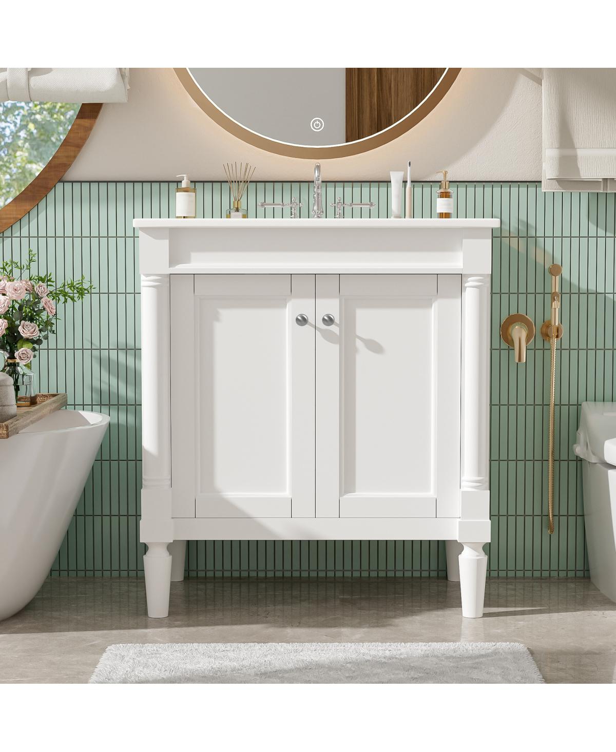 Click here for Sillysis Bathroom Vanity with Ceramic Sink  Modern... prices