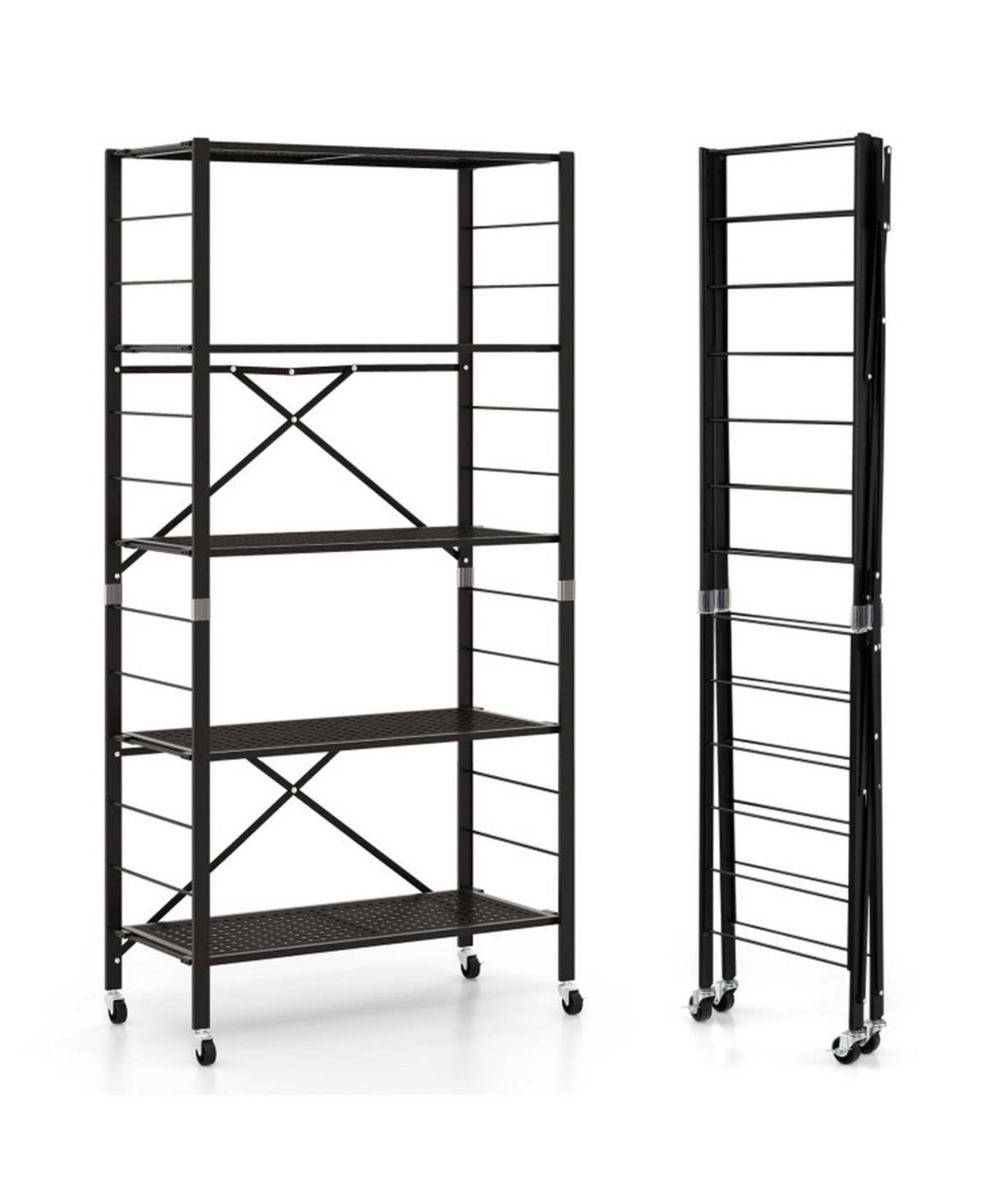 Click here for Gouun 5-Tier Foldable Metal Storage Shelving Unit... prices
