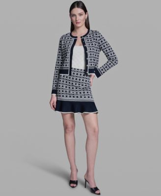 Click here for Bcbg Womens Printed Crewneck Sweater Jacket Sweate... prices