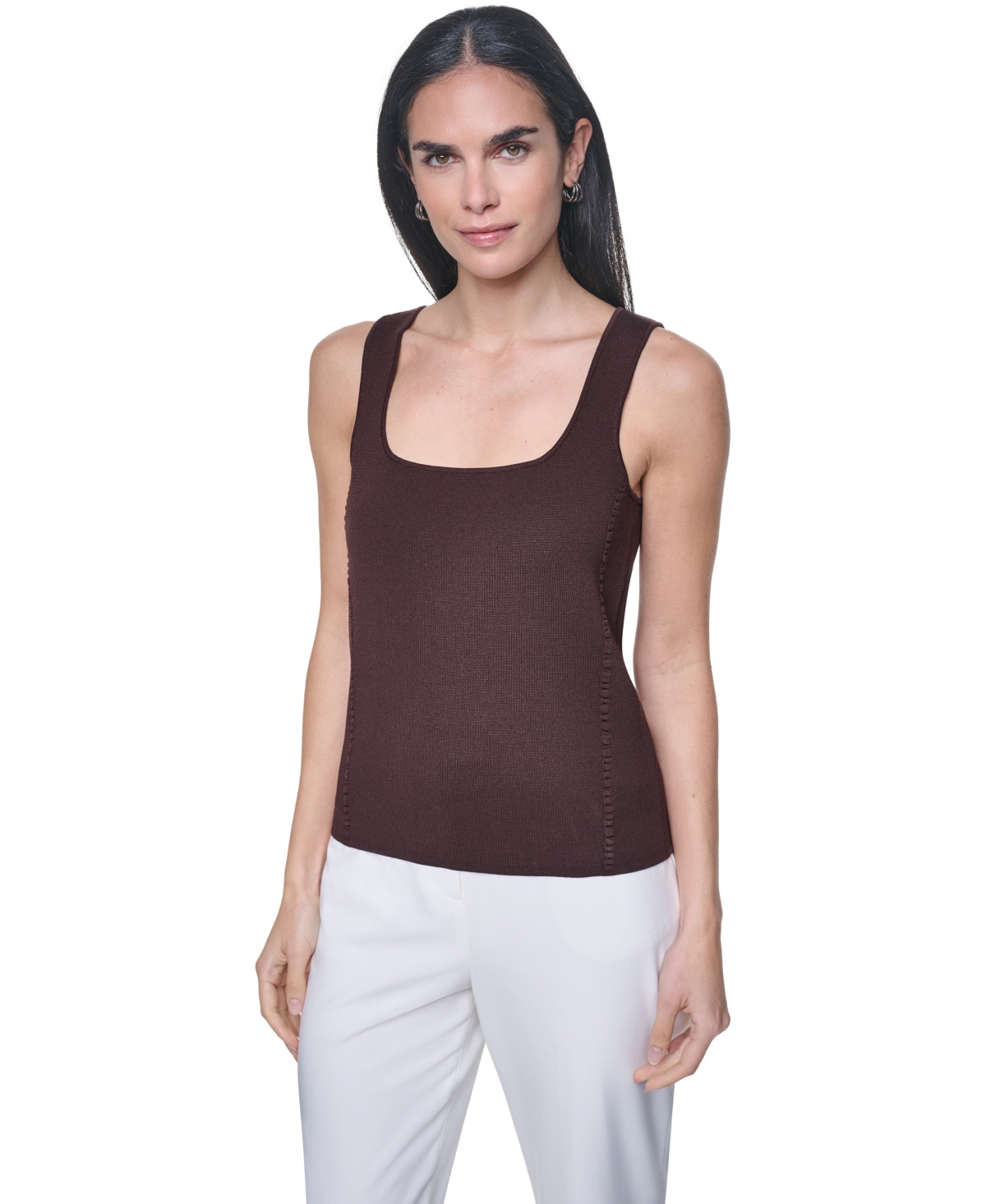 Click here for Calvin Klein Womens Square Neck Sleeveless Top - C... prices
