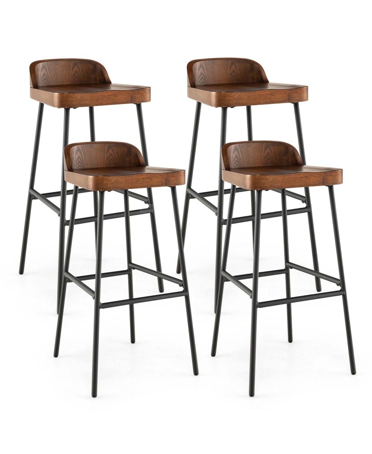 Click here for Gymax Set of 4 Industrial 29 Bar Stool Bar Height... prices