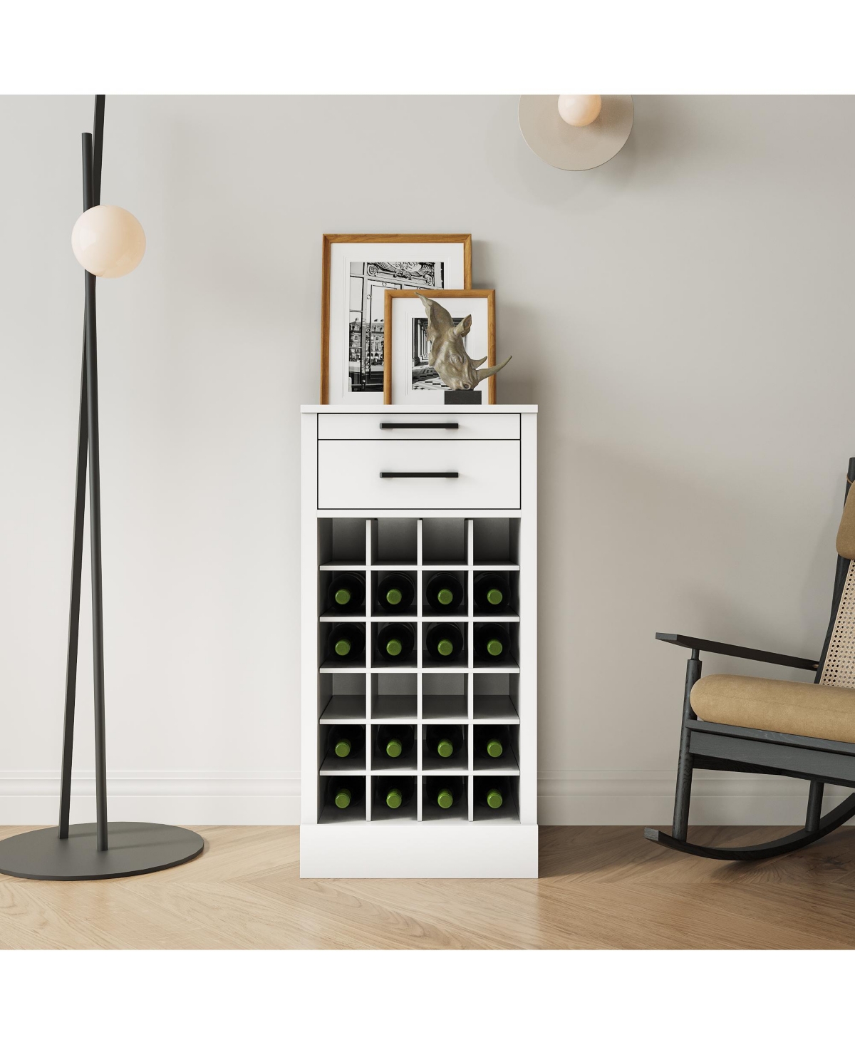 Click here for flynama Modular 24-Bottle Wine Bar Buffet Cabinet prices