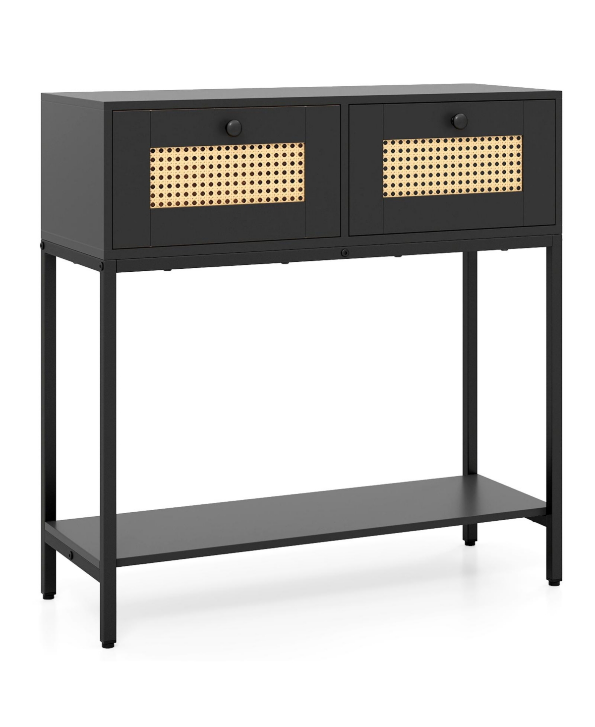 Click here for Slickblue Rattan Entryway Table with 2 Drawers and... prices