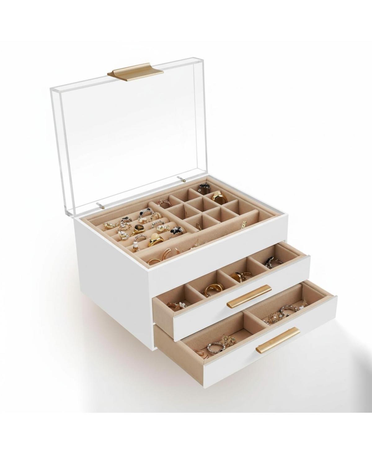 Click here for Yigii 3 Layer Acrylic Jewelry Organizer Clear Dust... prices